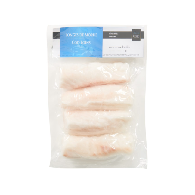 Frozen cod loins 4oz IQF - Pecheries Océanic | Aubut (4794)
