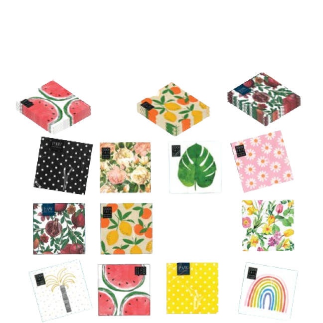 Mixed Pattern Cocktail Napkin - Générique | Aubut (9298)