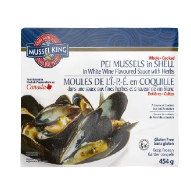 Frozen PEI cooked mussels in white wine and herbs sauc | Aubut (15879)